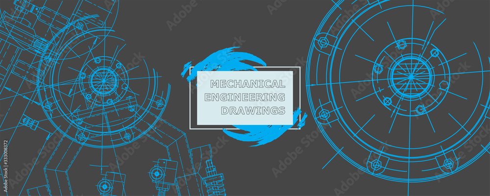 Abstract background concept mechanical engineering drawing Stock Vector ...