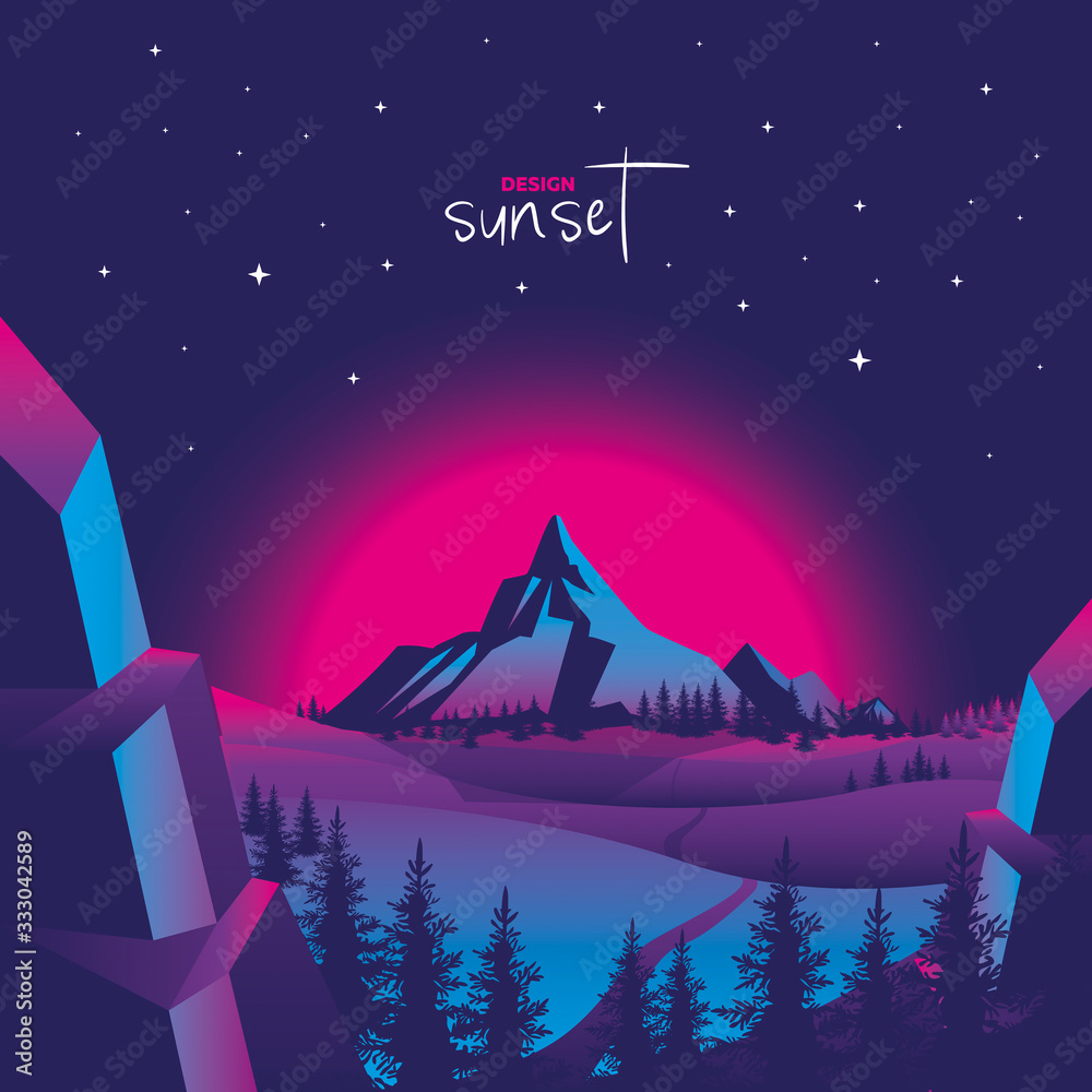 Vector illustration inspired by 80s disco music, 3d background, neon ...