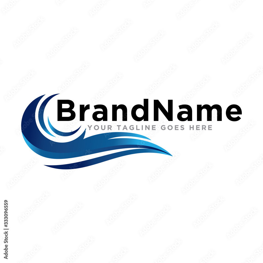 Wave logo icon vector. Simple design wave logo template. Stock Vector ...