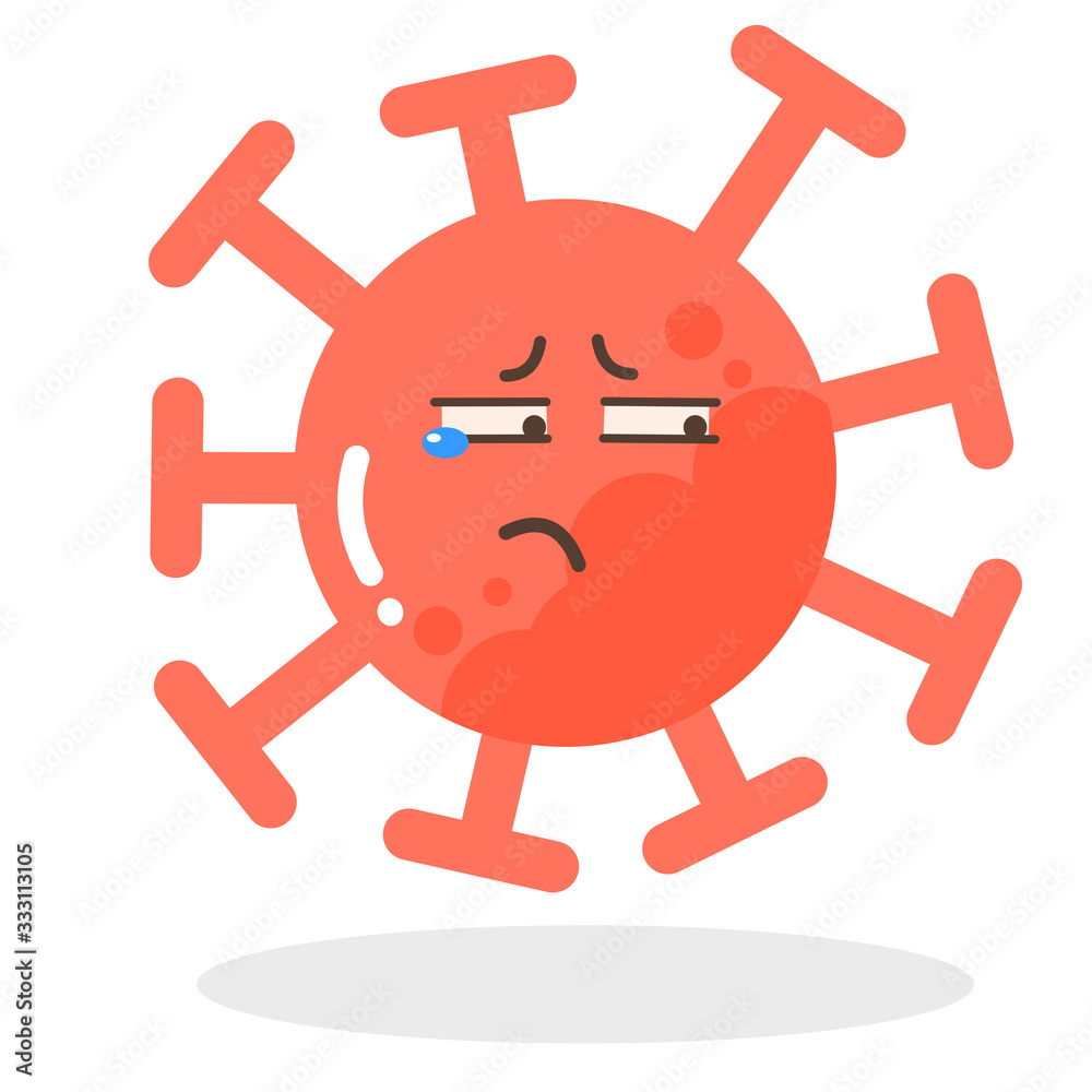Vector of cute kawaii cartoon red emoticons face covid-19, emoji star ...