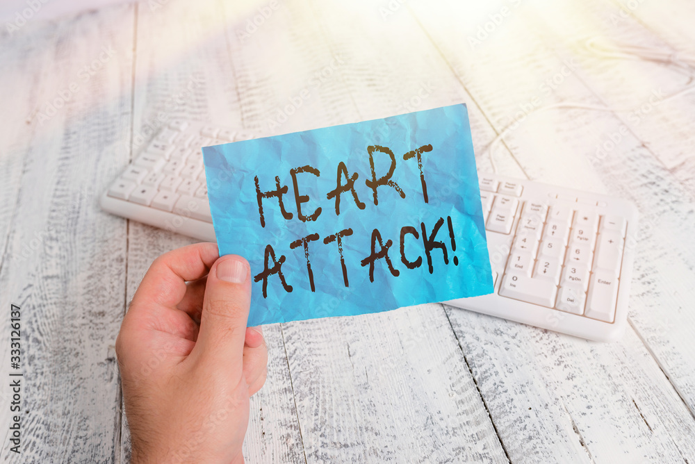 Word writing text Heart Attack. Business photo showcasing sudden ...