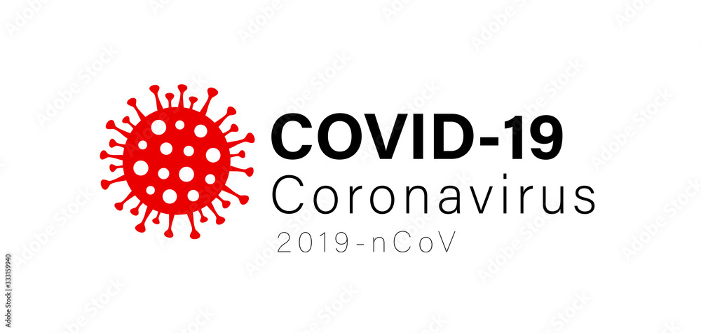 Vetor Covid-19 Coronavirus concept inscription typography design logo ...