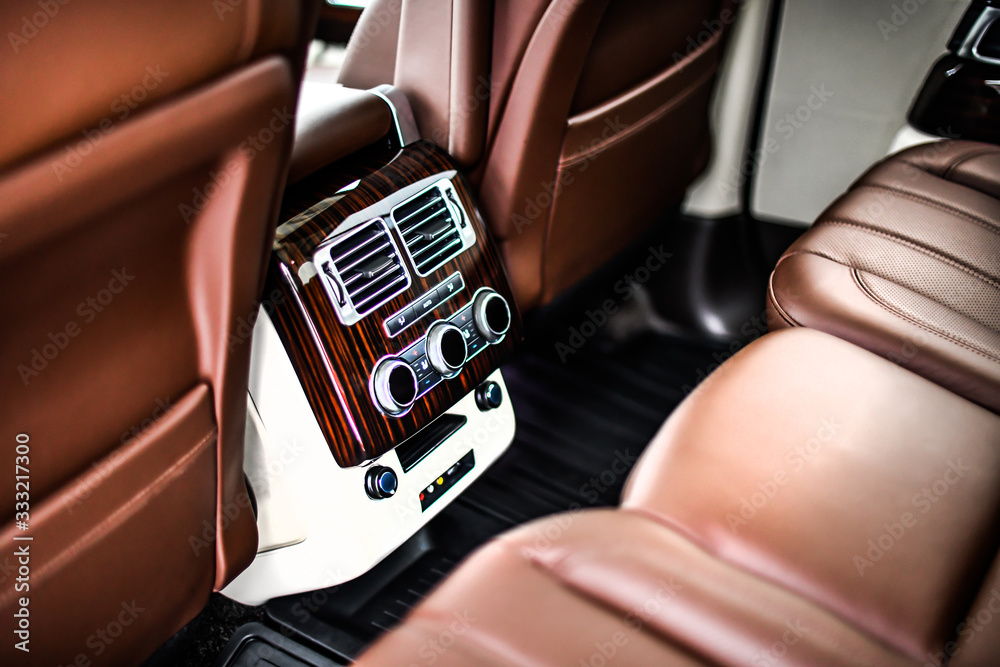 Control clima panel for rear seat passenger in the luxury car interior ...