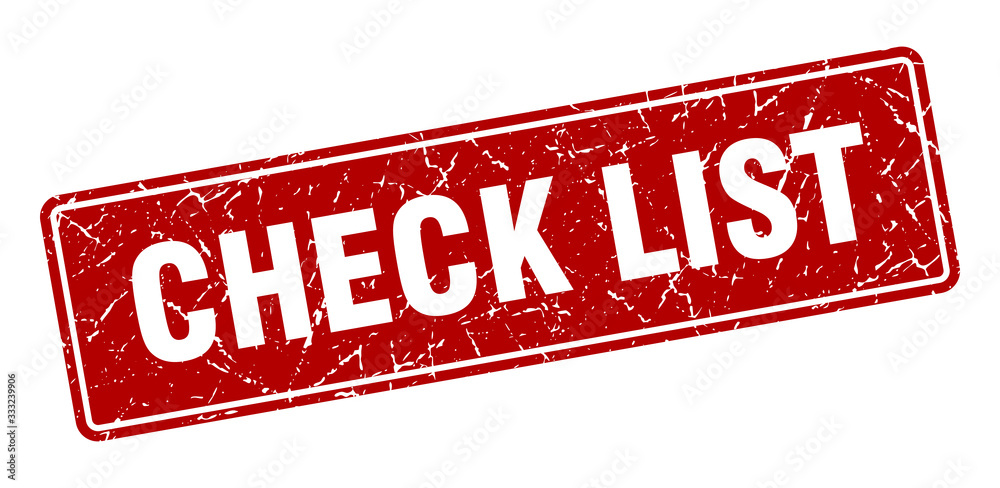 Vector de Stock check list stamp. check list vintage red label. Sign ...