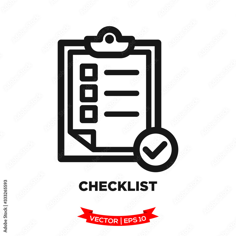 checklist vector icon, check mark icon, flat design best vector ...
