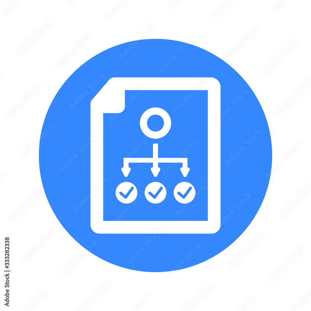 Management strategy icon, Planning, workflow structure, blue version ...