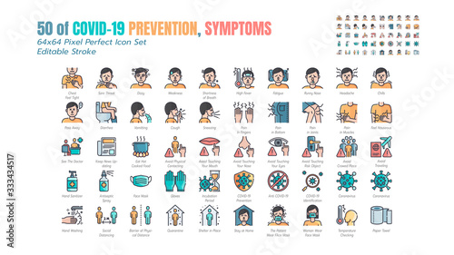 Simple Set of Covid-19 Prevention Filled Outline Icons. such Icons as ...