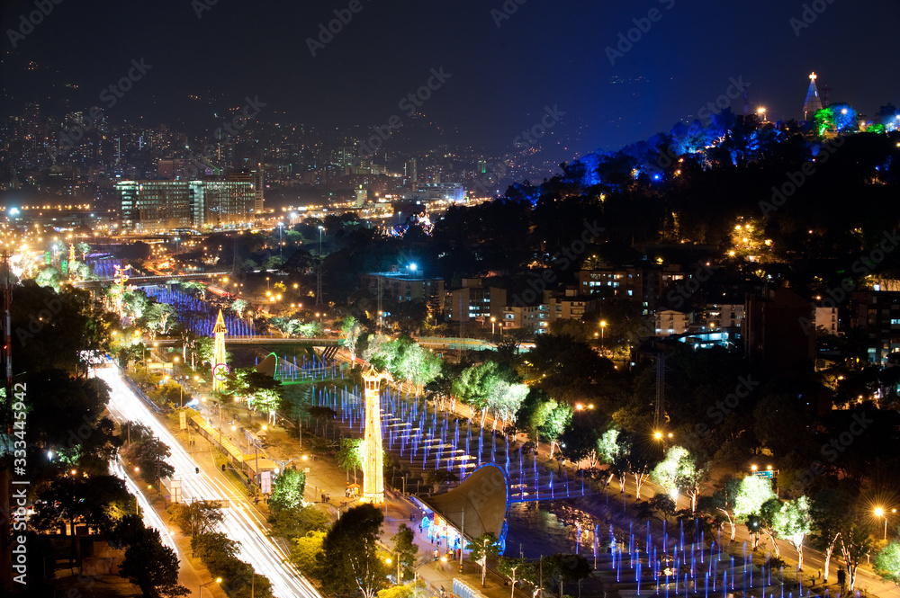 Medellin, Antioquia / Colombia. January 1, 2010: Parques del Rio of ...