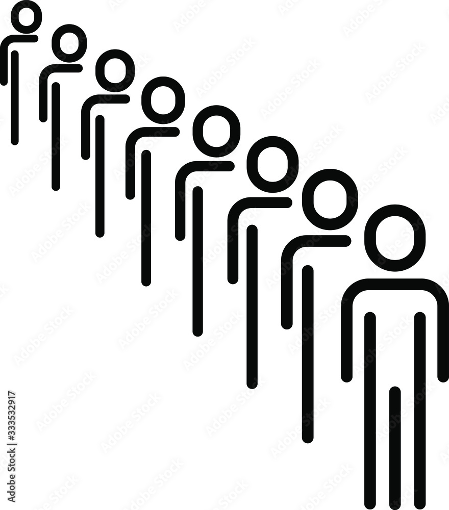 Long Queue icon , vecto illustration Stock Vector | Adobe Stock