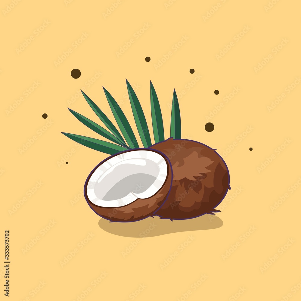 Basic RGB ilustration vector graphic of coconut. fresh farm coconut ...
