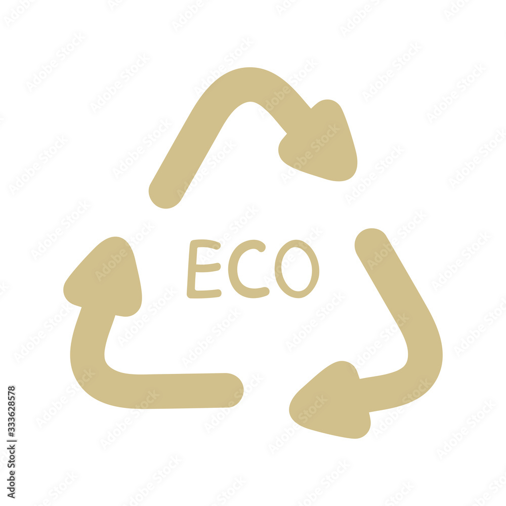 Icon, symbol of reuse. Recycle sign. Eco cycle arrows. Less plastic ...