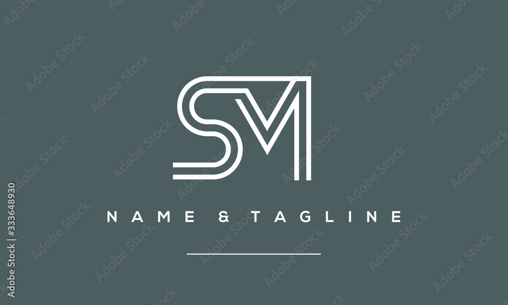 Alphabet letter icon logo SM Stock Vector | Adobe Stock
