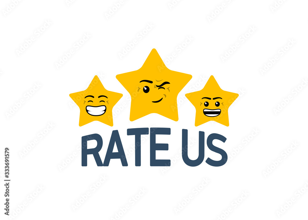 feedback rating emoji stars. Flat design Online Review. Customer ...