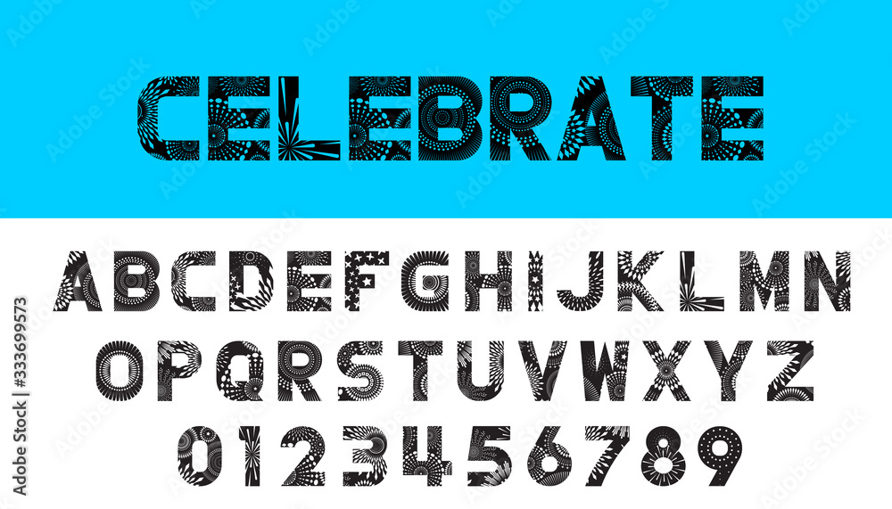Vector of celebrate font design and alphabet set Stock Vector | Adobe Stock