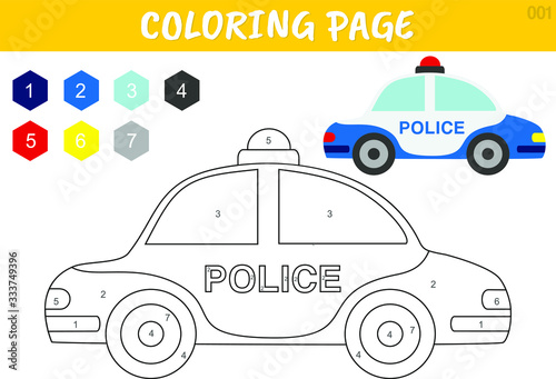 Coloring by numbers educational game for kids. Vector illustration for ...