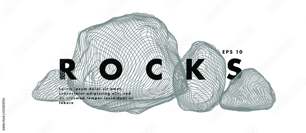 Image of stones. Minimal art cover design. Conceptual vector drawn by ...