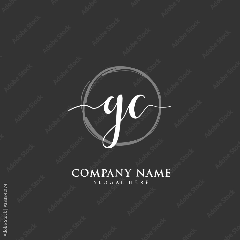 Handwritten initial letter G C GC for identity and logo. Vector logo ...