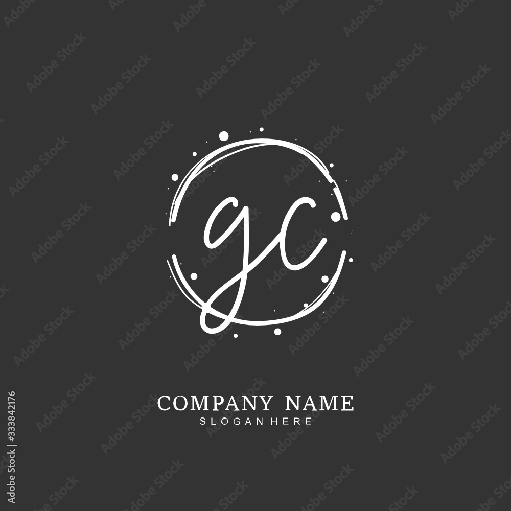 Handwritten initial letter G C GC for identity and logo. Vector logo ...