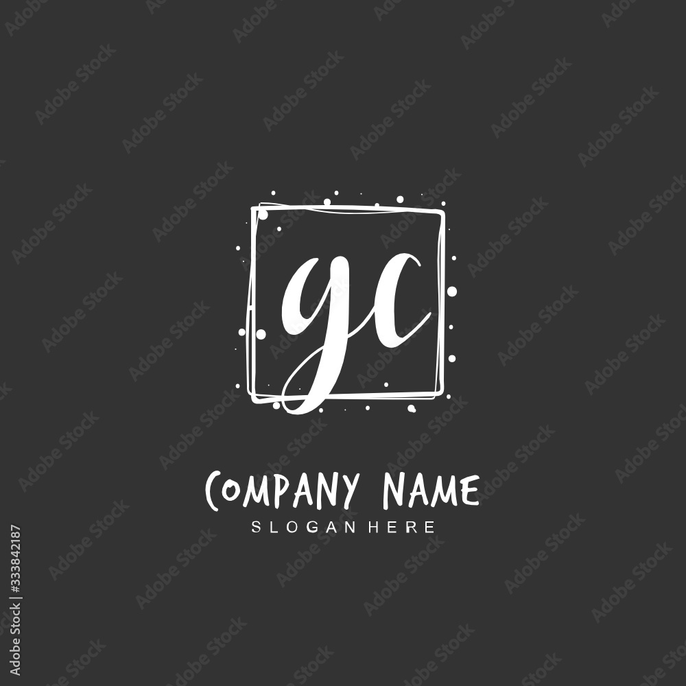 Handwritten initial letter G C GC for identity and logo. Vector logo ...