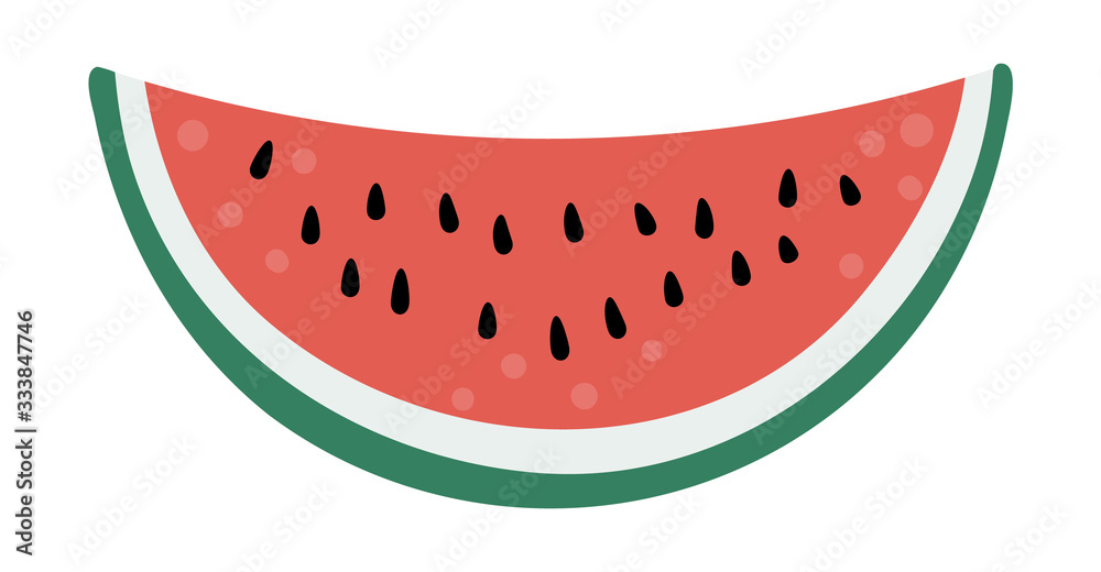 Vector watermelon clip art. Jungle fruit illustration. Hand drawn flat ...