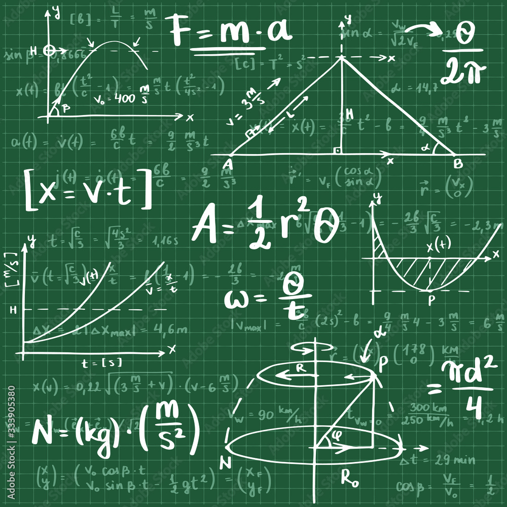 Stock-Vektorgrafik „Editable vector drawing. Scientifical formulas on ...