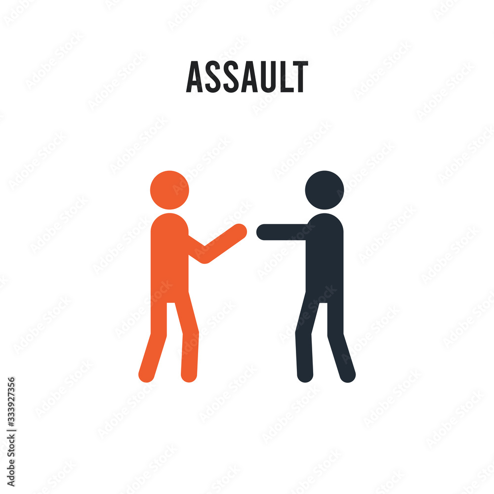 Assault vector icon on white background. Red and black colored Assault ...