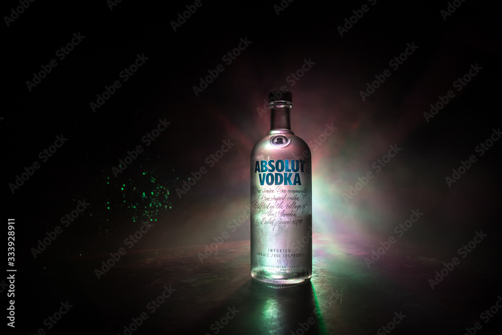 BAKU, AZERBAIJAN - FEB 09, 2020: Absolut Vodka is a brand of vodka ...