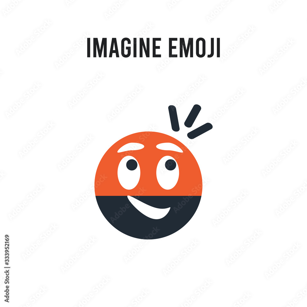 Imagine emoji vector icon on white background. Red and black colored ...