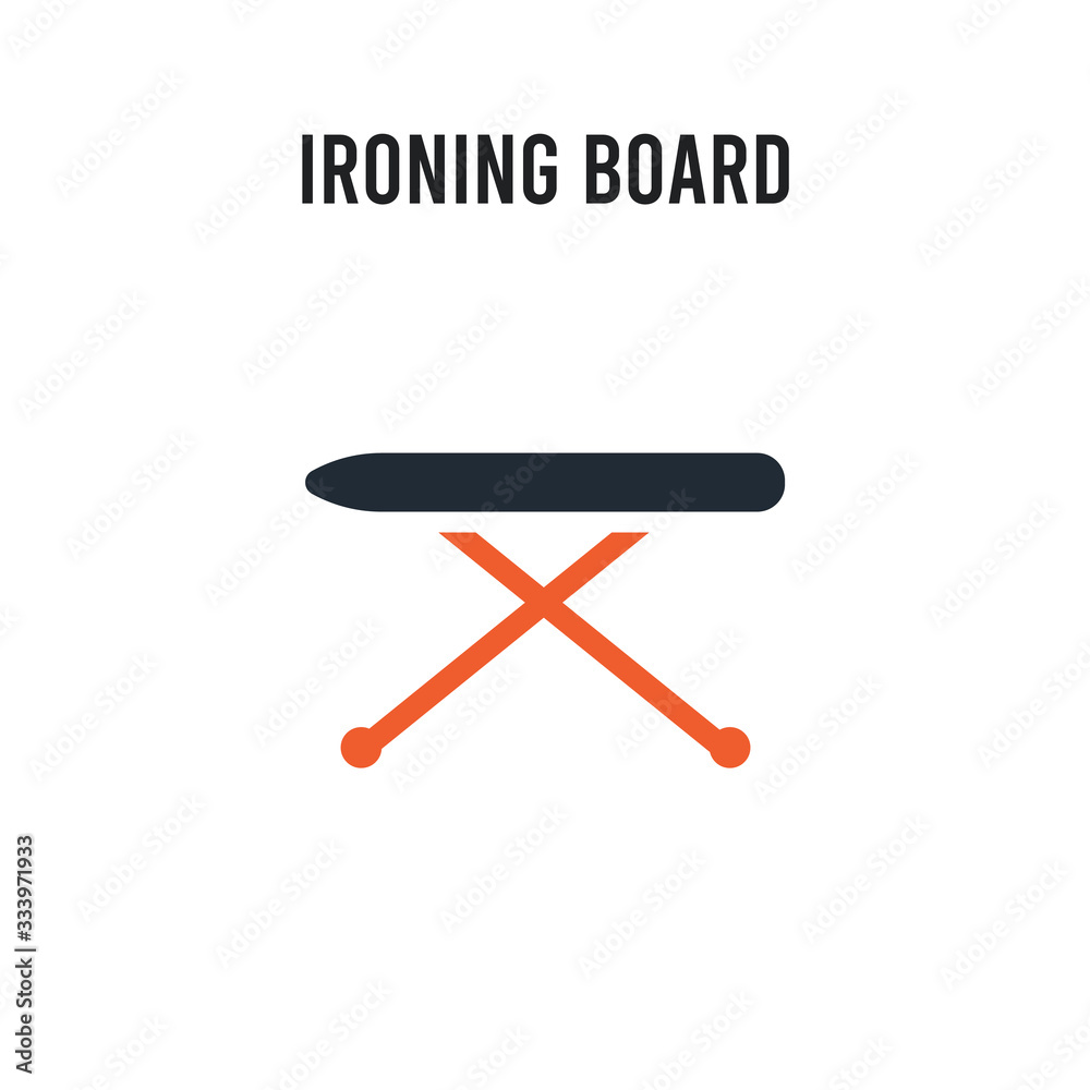 Ironing Board vector icon on white background. Red and black colored ...
