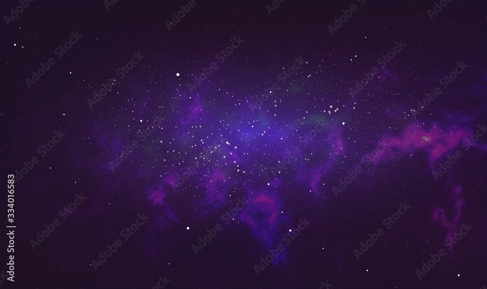 Vector cosmic illustration. Colorful space background with stars Stock ...