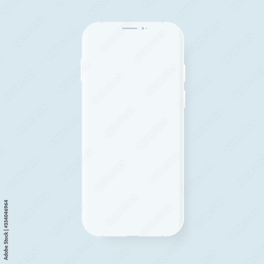 Trendy mobile phone template with blank screen for design app. Vector ...