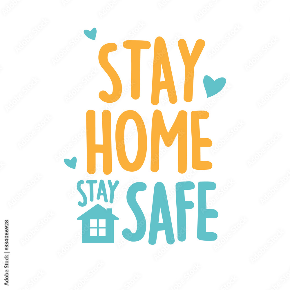 Vector de Stock Stay home, stay safe vector, Typography campaign poster ...