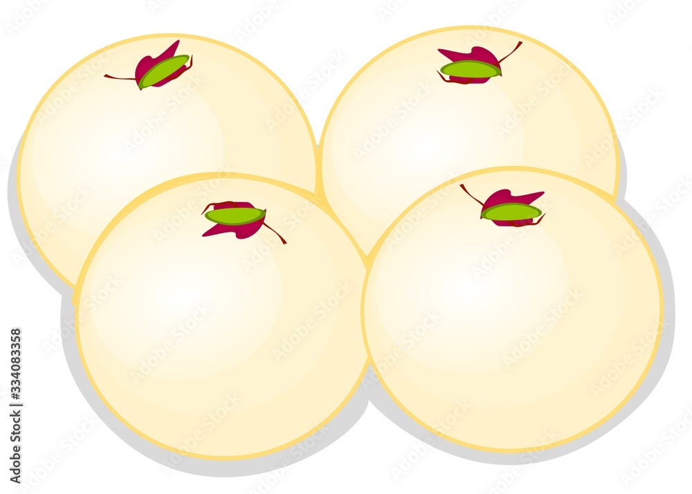 Rasgulla Bengali indian Sweet Dish Food Vector Stock Vector | Adobe Stock