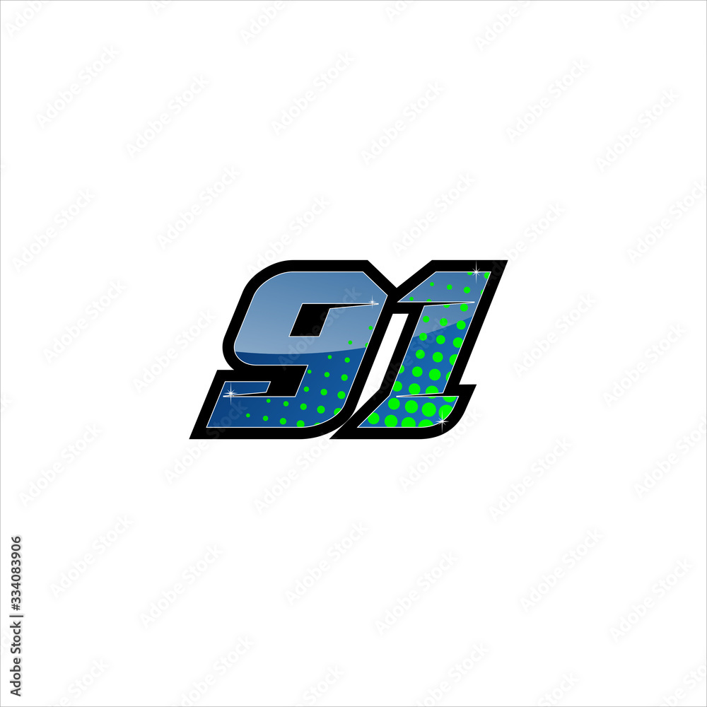 Vector Racing number 91, start racing number, sport race number with ...