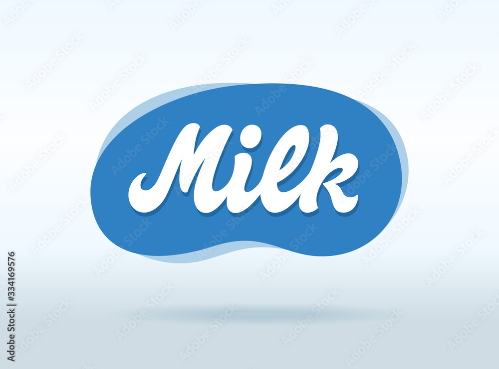 Milk vector inscription. Handdrawn script lettering signboard. Stock ...