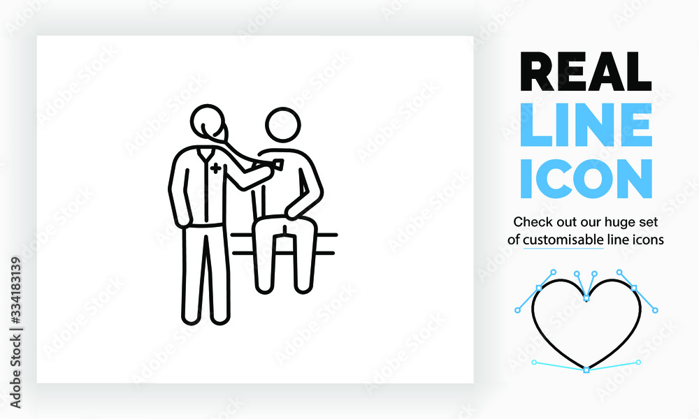 Image vectorielle Stock Editable real line icon of a stick figure ...