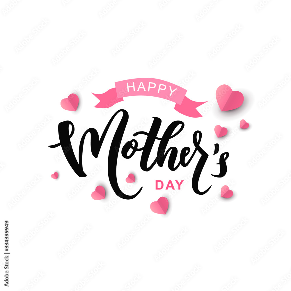 Happy Mother’s day hand lettering text. Good for the holiday of mom ...