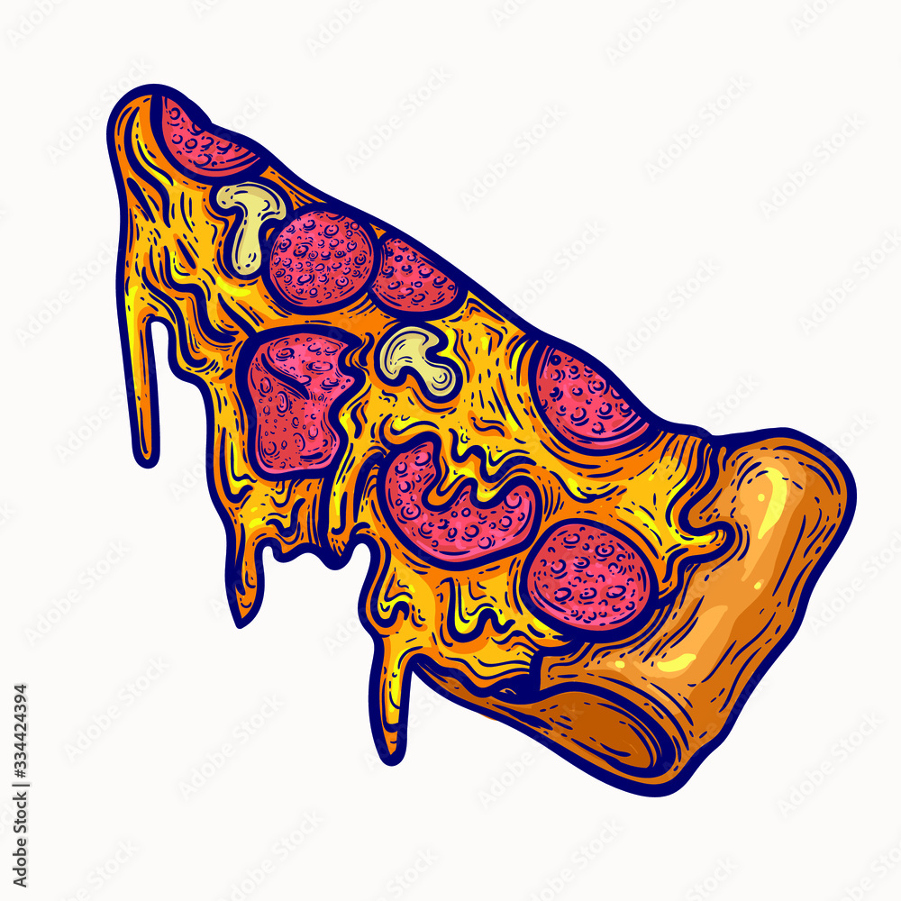 Pizza isolated vector illustration clip art graphic design element ...