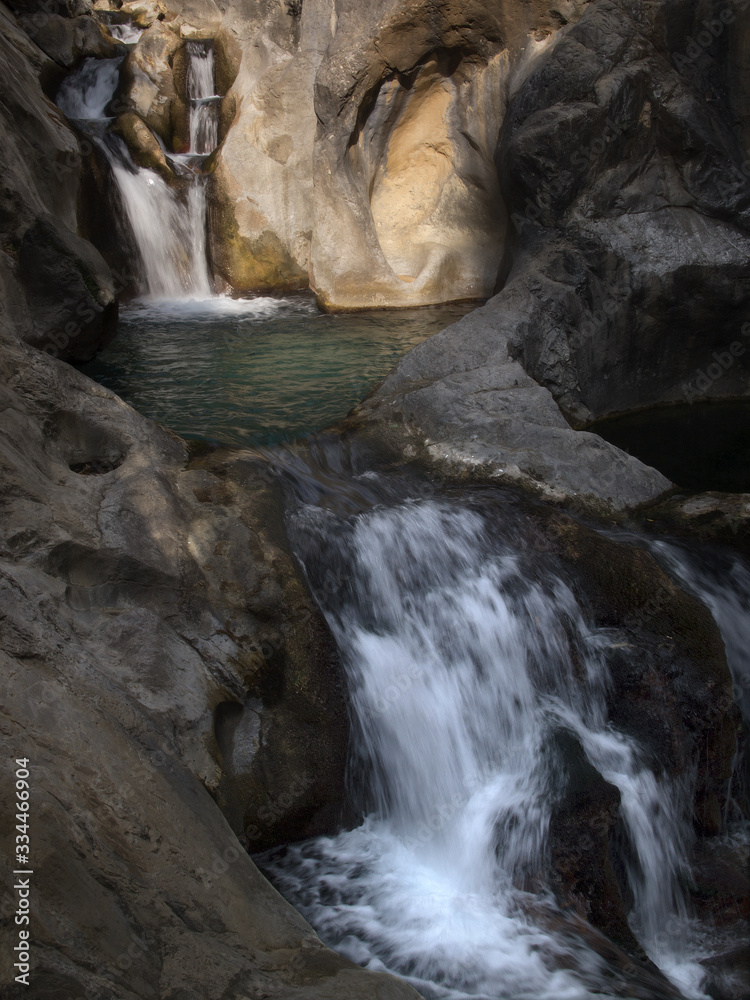 Beautiful waterfalls with motion blur in the nature of Side in Turkey ...