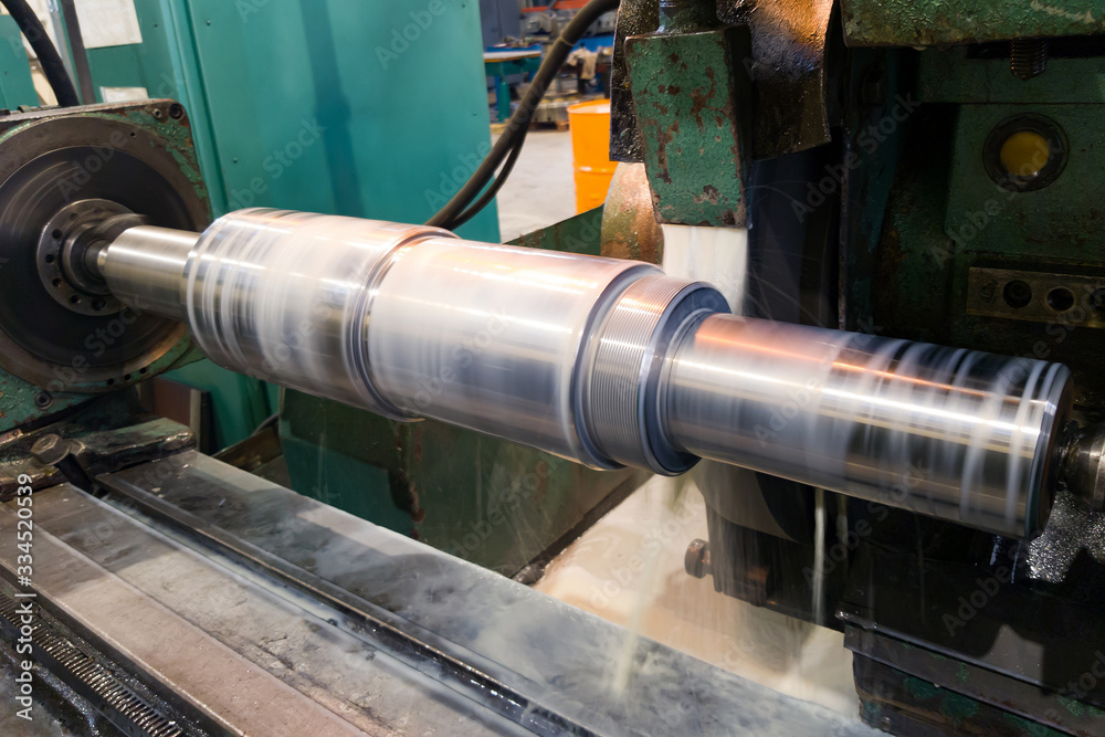 Processing and manufacturing of a shaft with an abrasive stone on a ...