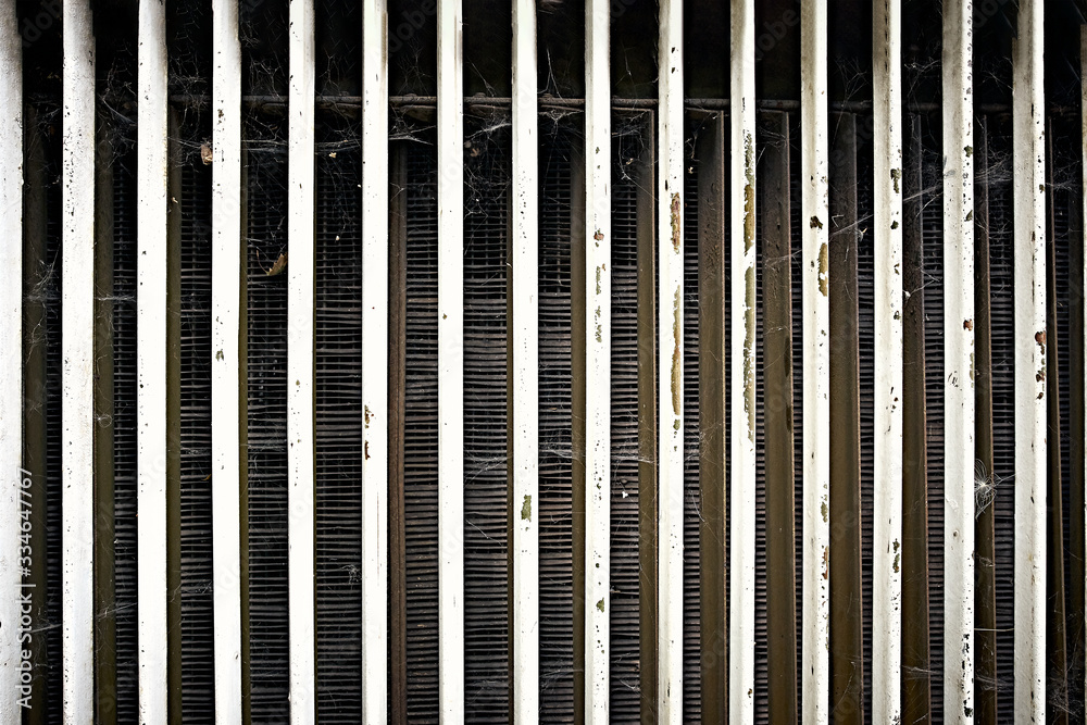 Radiator grille from the air conditioner texture. Close up car air ...