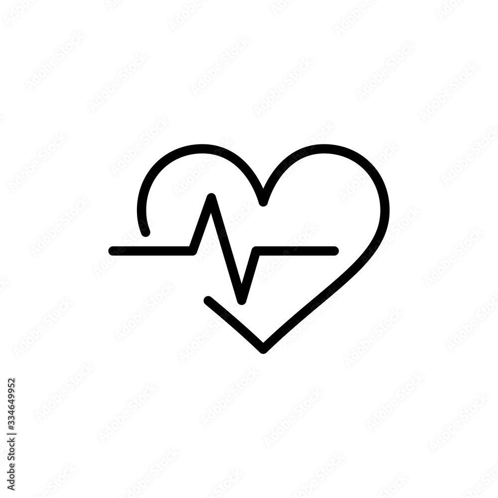 Simple heart beat line icon. Stock Vector | Adobe Stock