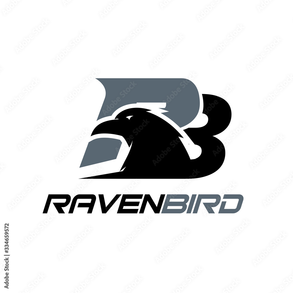 raven bird simple modern logo designs Stock Vector | Adobe Stock