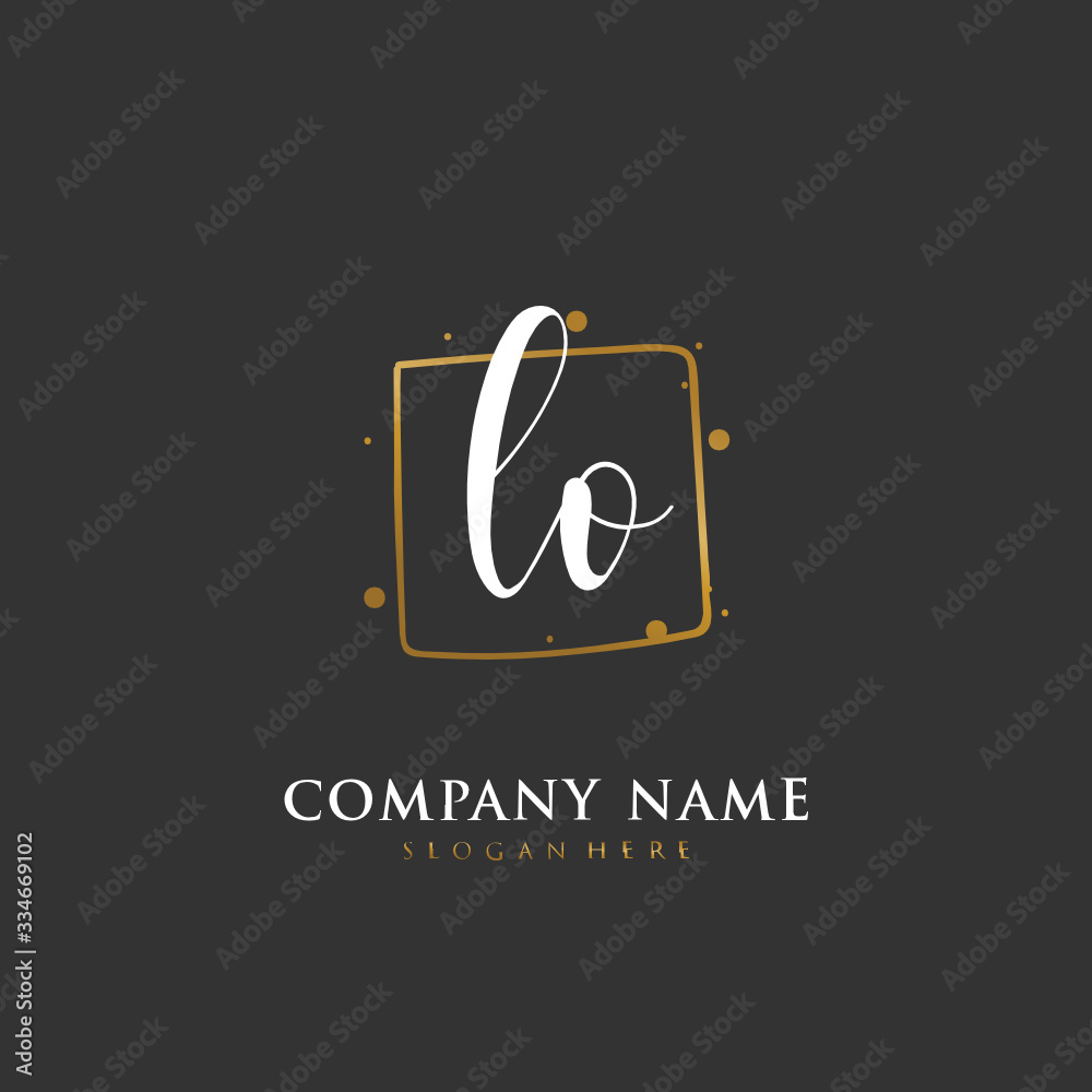 Handwritten initial letter L O LO for identity and logo. Vector logo ...