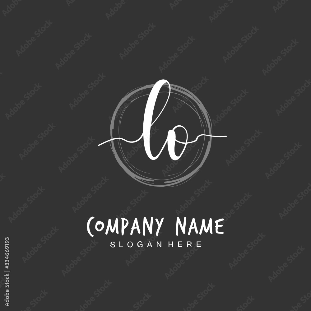 Handwritten initial letter L O LO for identity and logo. Vector logo ...
