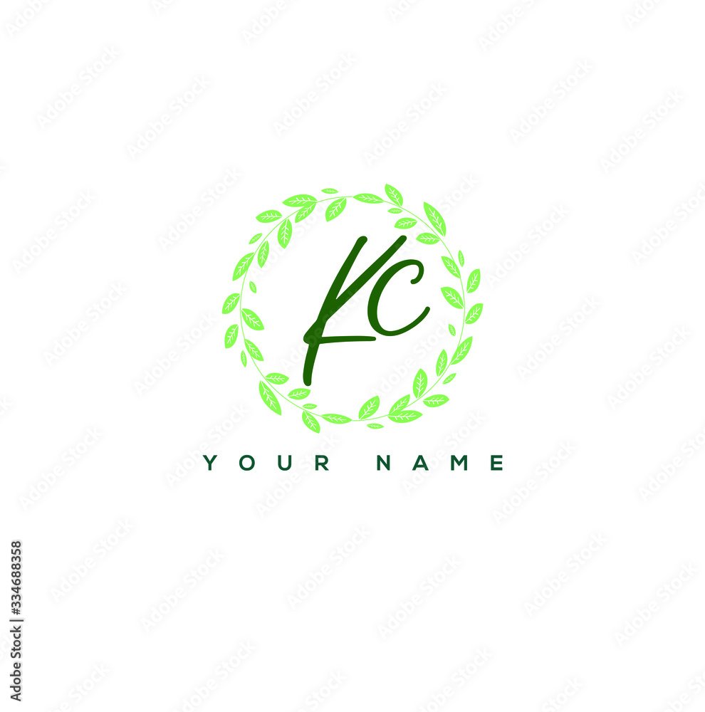 K C KC Initial letter handwriting and signature logo. Stock Vector ...
