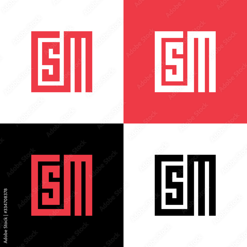 Initial letter CSM logo design template, cool typography symbol Stock ...