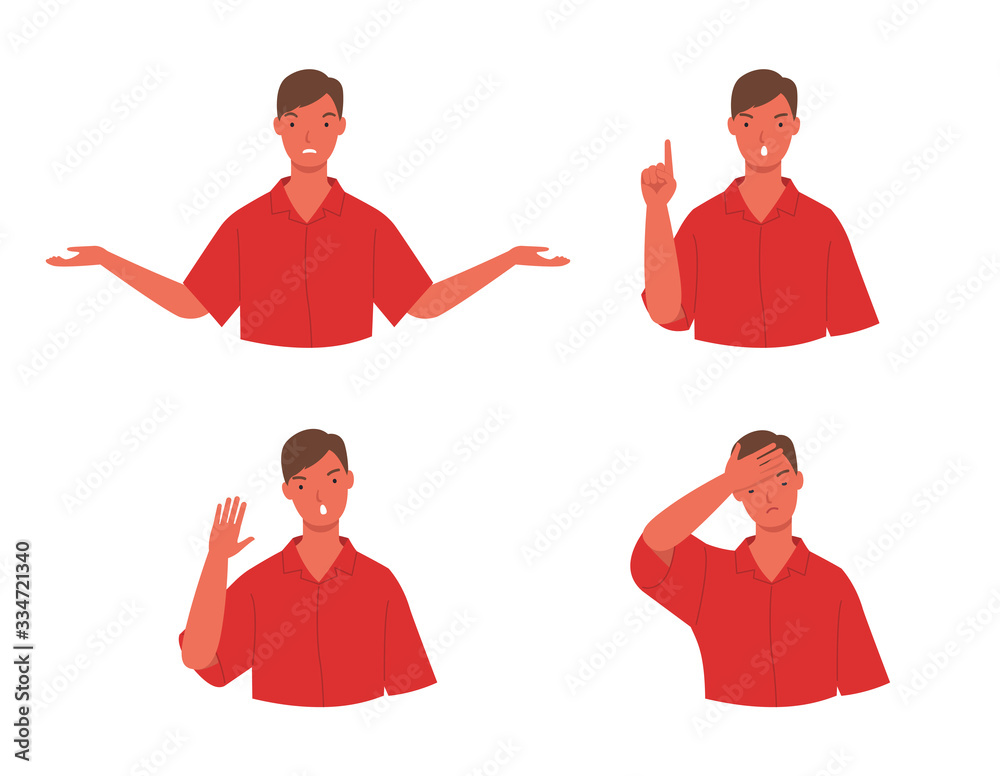 Men doing a negative gesture. Emotion and body language concept in ...