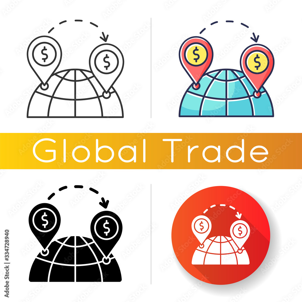 Foreign direct investment icon. International business, controlling ...