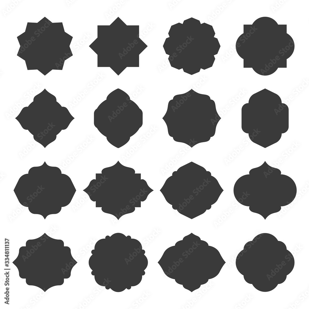 set of islamic frames shapes badges Stock Vector | Adobe Stock